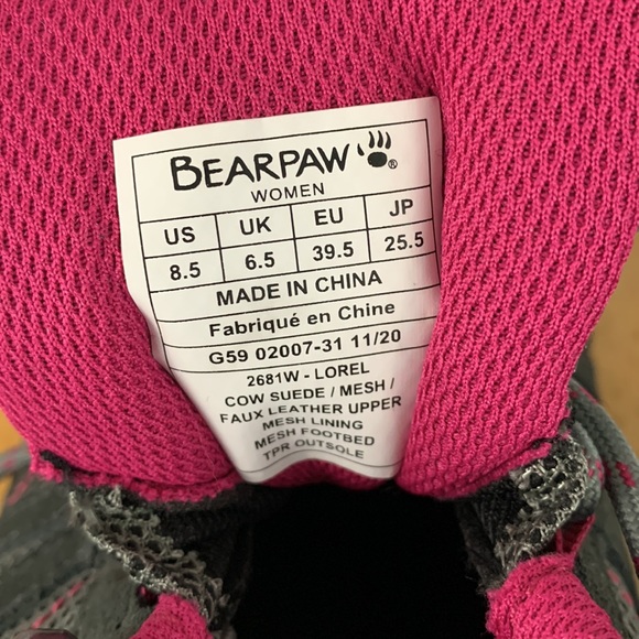BearPaw | Shoes | Nwot Bearpaw Trail Boots Womens Size 85 Dark Greydark Pink | Poshmark